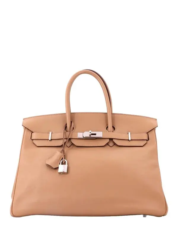 Hermès Birkin Handbag Brown Swift With Palladium Hardware 35 - Tabac Camel