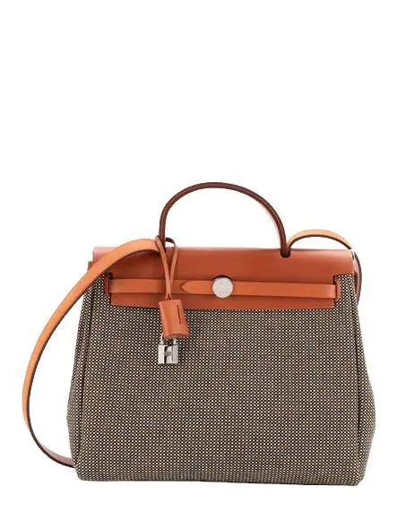 Hermès Herbag Zip Criss Viking Toile And Leather 31 - White