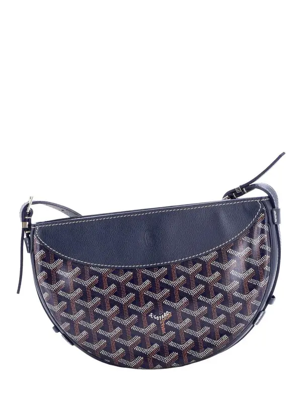 Goyard Hirondelle Shoulder Bag Coated Canvas And Leather - Blue