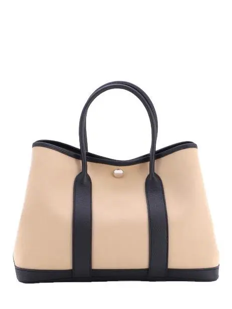 Hermès Garden Party Tote Toile And Leather 30 - Black