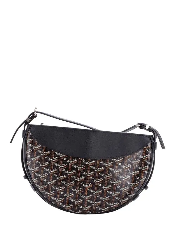 Goyard Hirondelle Shoulder Bag Coated Canvas And Leather - Black