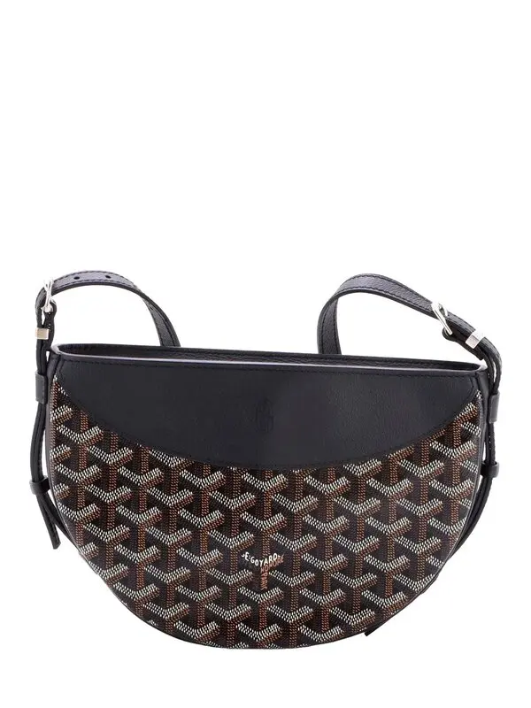 Goyard Hirondelle Shoulder Bag Coated Canvas And Leather - Black