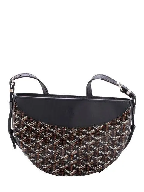 Goyard Hirondelle Shoulder Bag Coated Canvas And Leather - Black