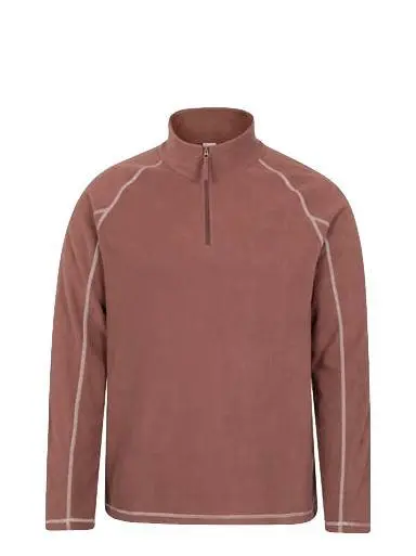 Mountain Warehouse Ashbourne Ii Half Zip Fleece Top With Contrast Sleeves - Brown