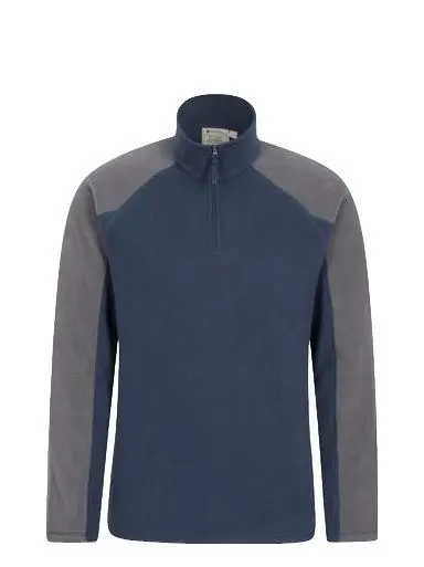 Mountain Warehouse Ashbourne Ii Half Zip Fleece Top With Contrast Sleeves - Dark Blue