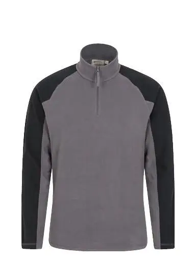 Mountain Warehouse Ashbourne Ii Half Zip Fleece Top With Contrast Sleeves - Dark Grey