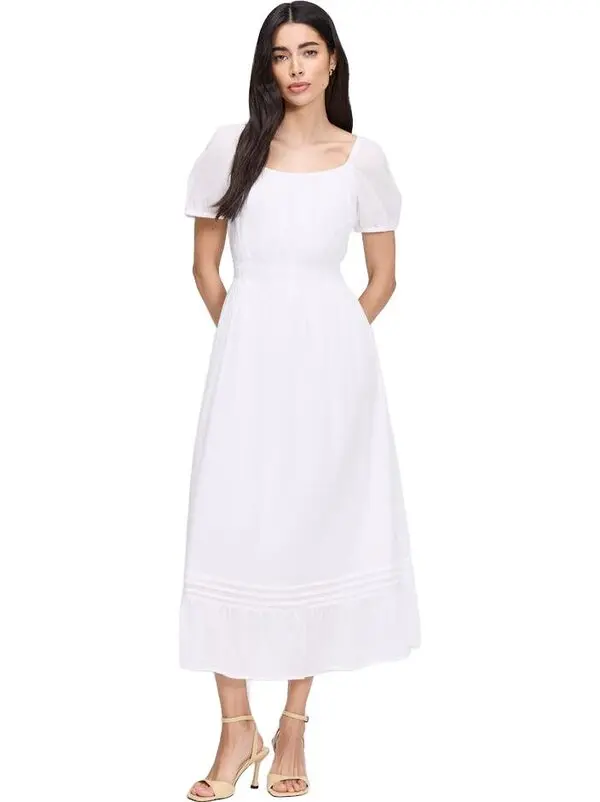 FINERY LONDON Petite Mandy Cotton Voile Midi Dress - White