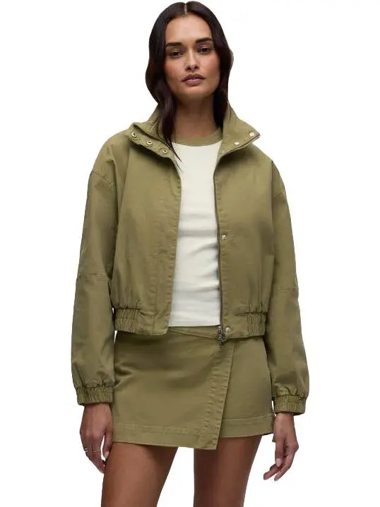 Hudson Jeans Funnel Neck Zip Up Jacket - Dried Herb