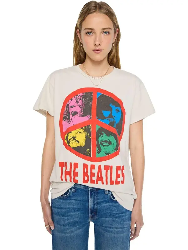 MadeWorn The Beatles Graphic Peace Sign Cotton T-shirt - White