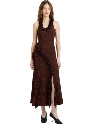 Proenza Schouler Nilo Dress In Textured Jacquard - Black/copper