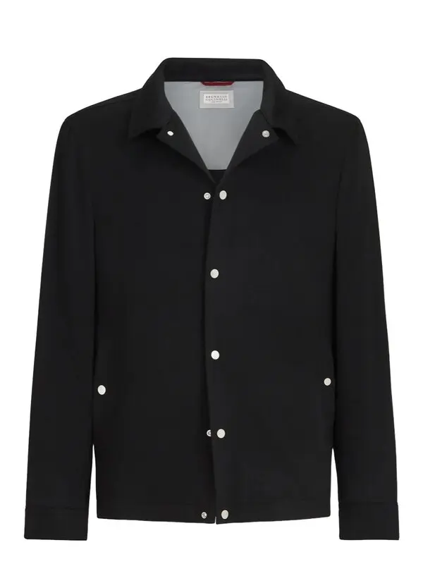 Brunello Cucinelli Lightweight Cashmere Flannel Jacket - Black