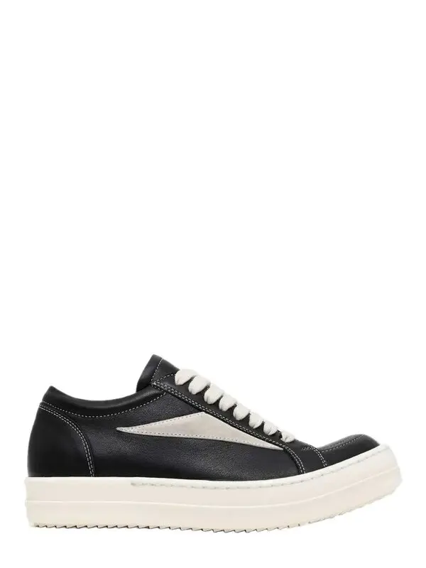 Rick Owens Leather Lace-up Sneakers - Black