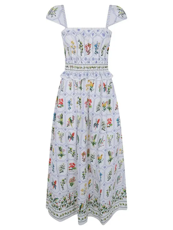 Farm Rio Maxi Dress In Tropical Porcelain Print - White