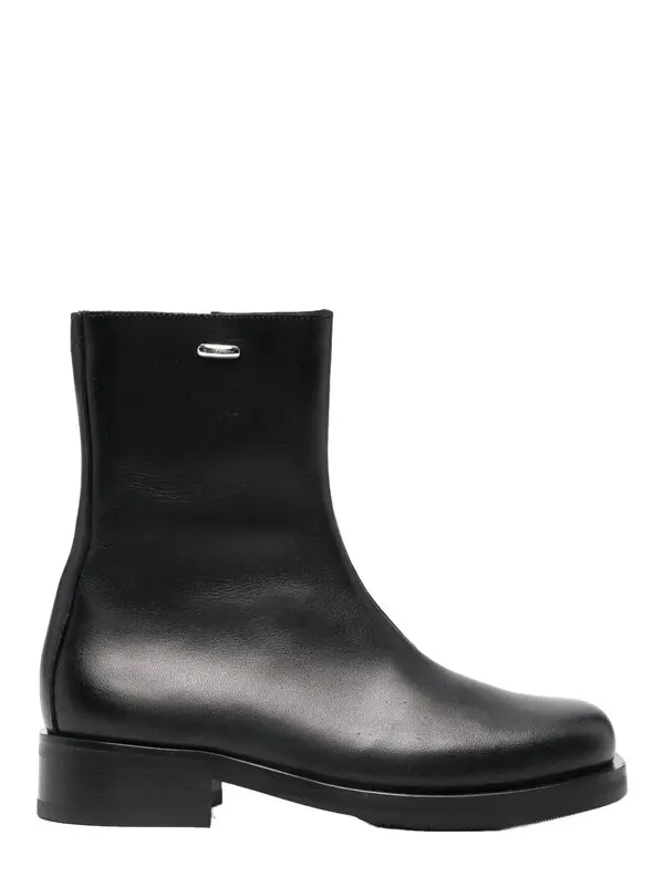 Our Legacy Leather Round Toe Boots - Black