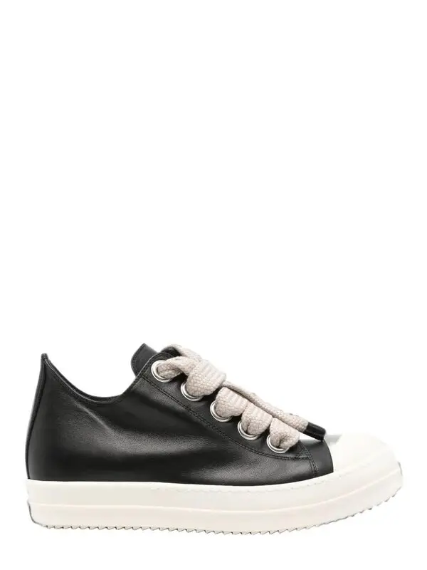 Rick Owens Jumbolace" Leather Low Top Sneakers - Black