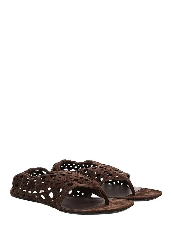 Alaïa Alaϊa Neo Vienne Flat Sandal - Chocolat