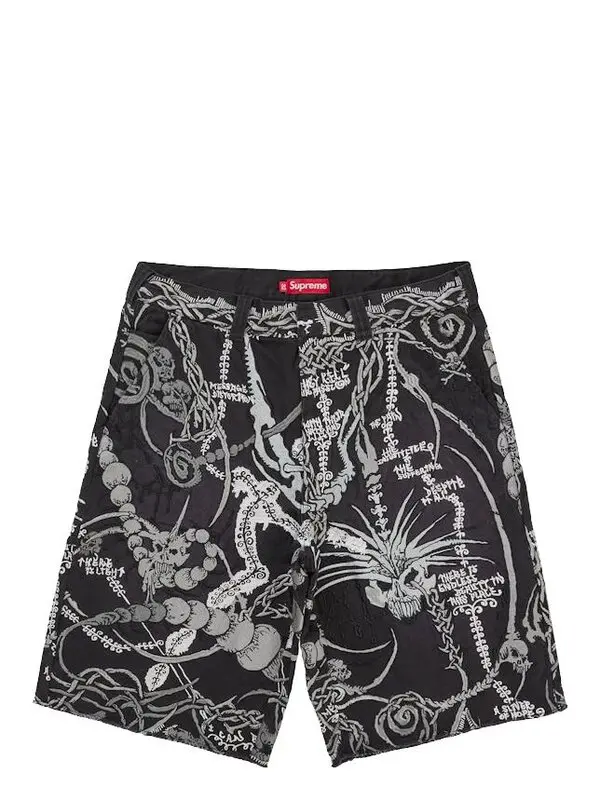 Supreme Embroidered Work Short - Black