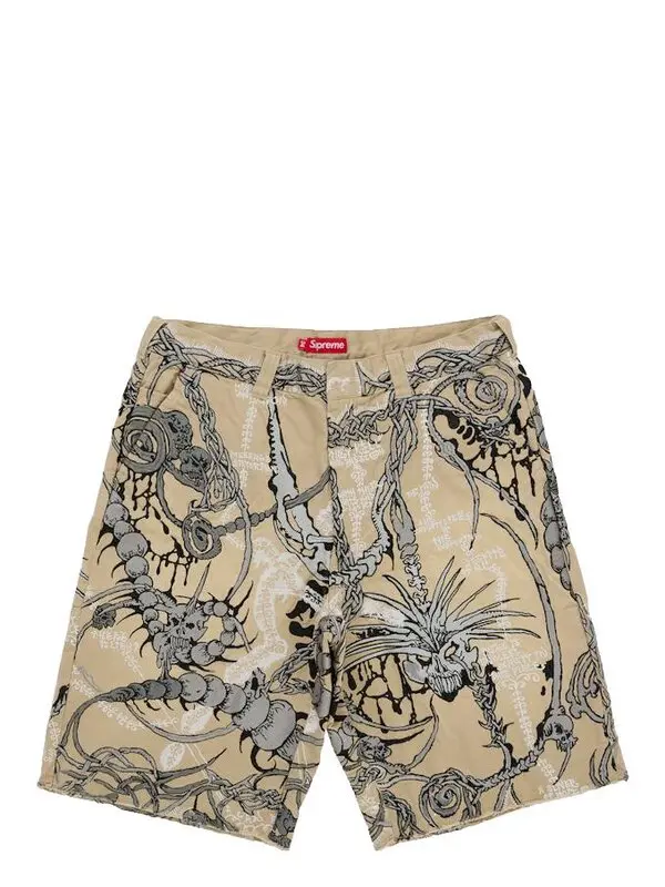Supreme Graphic Embroidered Work Short - Brown