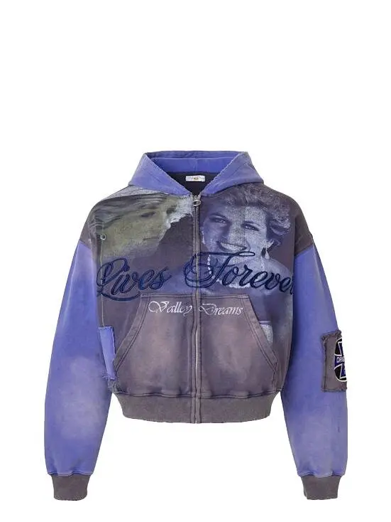 VALE FOREVER Queen Zip Up Hoodie - Blue