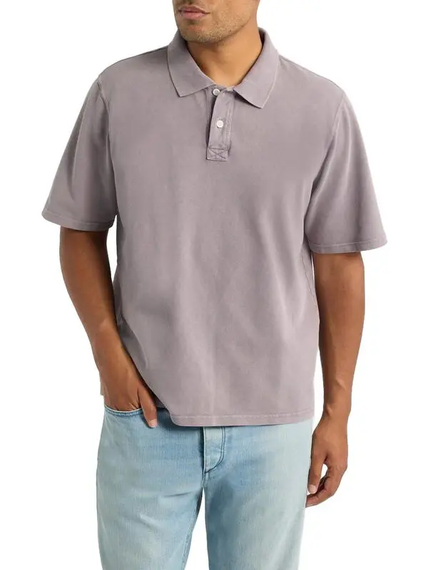 CORRIDOR Brushed Cotton Piqué Polo - Dusk
