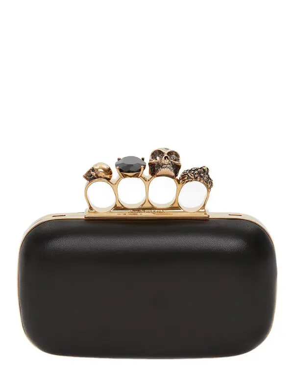 Alexander McQueen Knuckle Clutch With Chain - Black