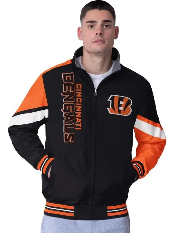 G-III EXTREME Cincinnati Bengals Strong Arm Reversible Full-zip Jacket - Black
