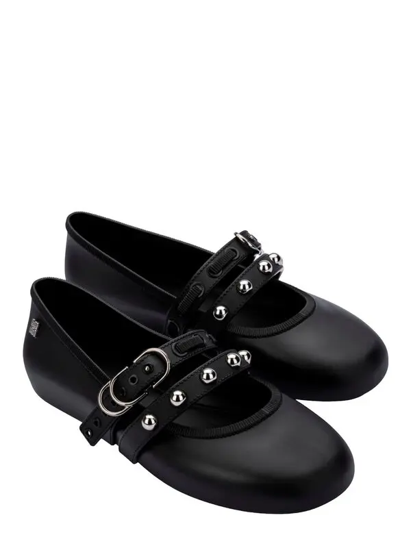 Melissa Stud Mary Jane Ballet Flats - Black