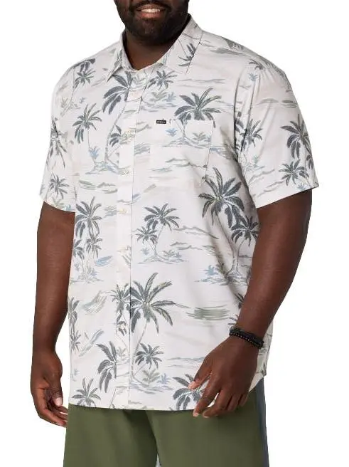 O'Neill Big & Tall Tropical Print Performance Sport Shirt - Tofu