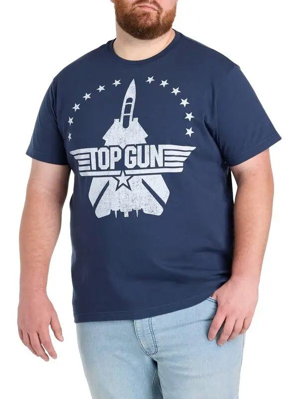 TRUE NATION BY DXL Big & Tall Top Gun Graphic Tee - Navy