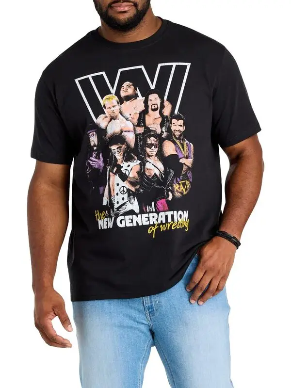 TRUE NATION BY DXL Big & Tall Wwe Wrestling Graphic Tee - Black