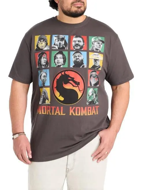 TRUE NATION BY DXL Big & Tall Mortal Kombat Graphic Tee - Charcoal