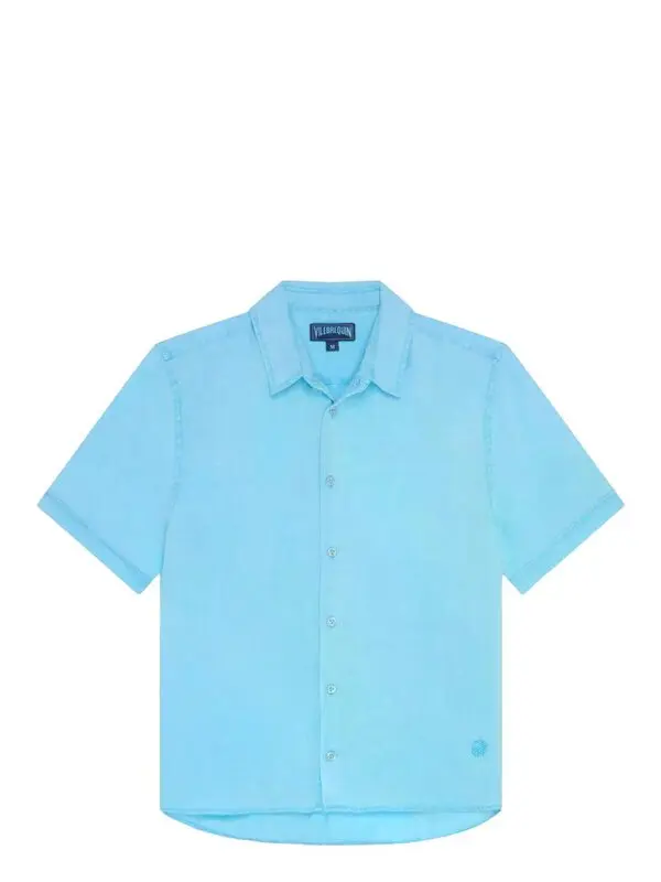 Vilebrequin Short-sleeve Linen Shirt - Blue