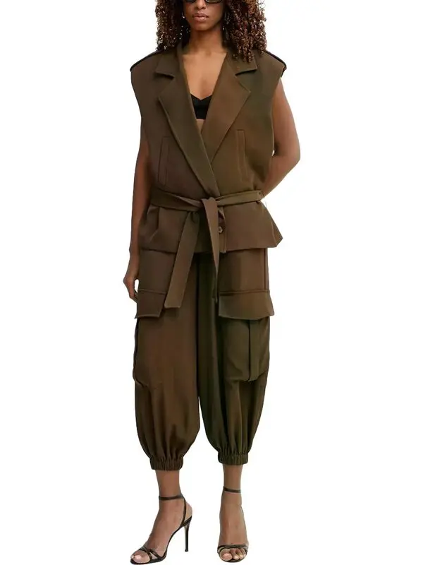 HAVEONE Cargo Pants With Elasticated Cuffs - Brown