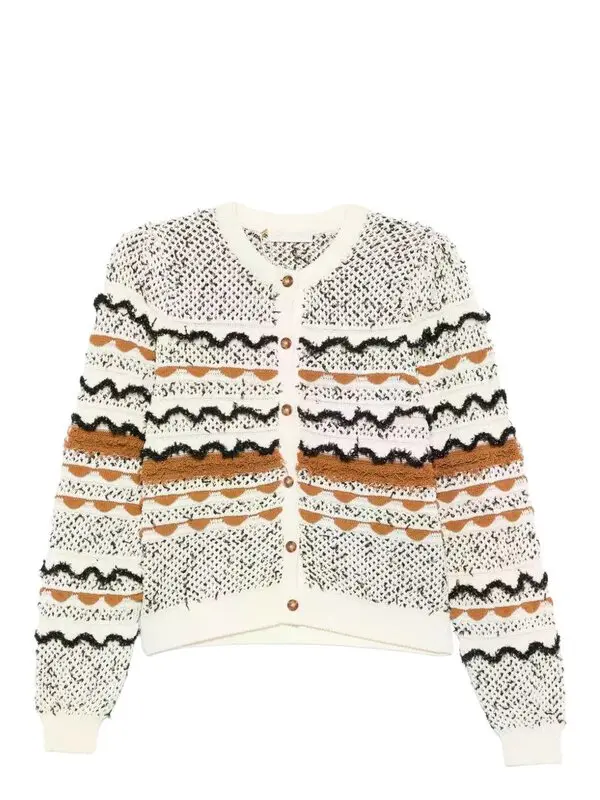Ulla Johnson Cecilia Fringed Cardigan - Neutrals
