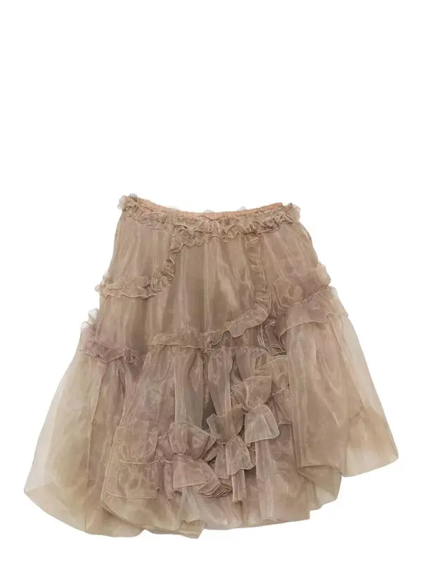Ermanno Scervino Ruffled Tiered Midi Skirt - Neutrals