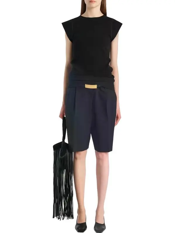 Khaite Auggie Pleated Shorts - Black