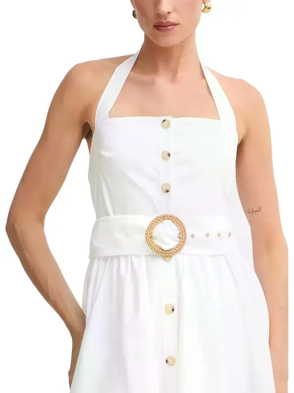 FRACOMINA Belted Halterneck Midi Dress - White