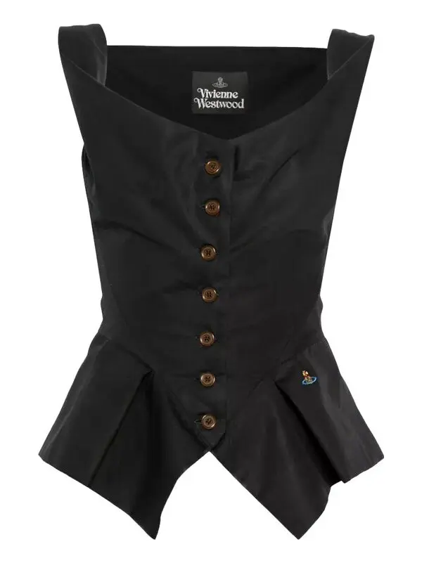 VIVIENNE WESTWOOD Sleeveless Ribbed Top - Black