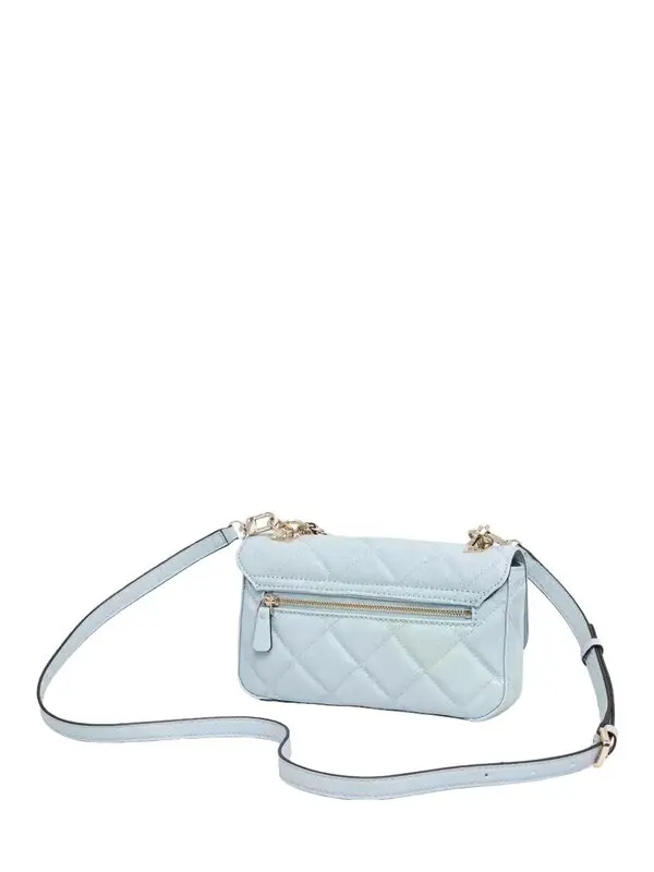 Guess Libby Quilted Charm Shoulder Bag - Blue