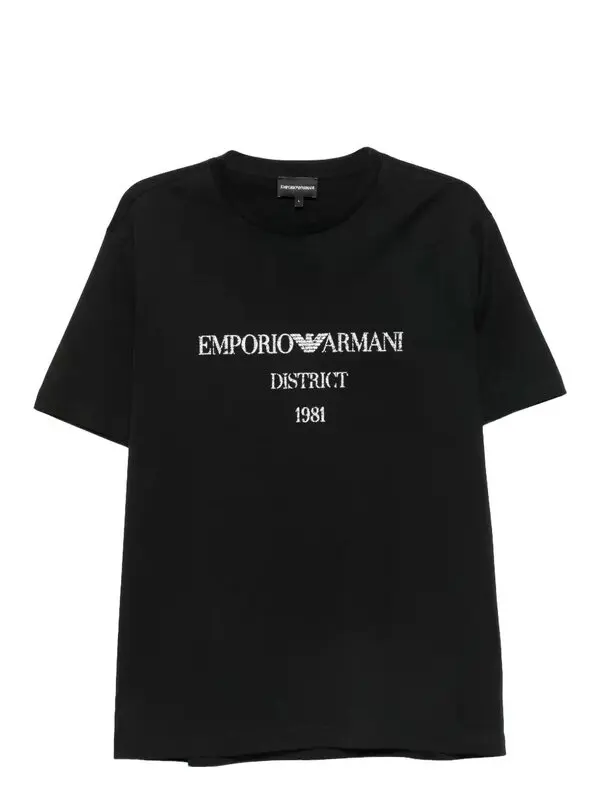 Emporio Armani Logo-print Crew-neck T-shirt - Black