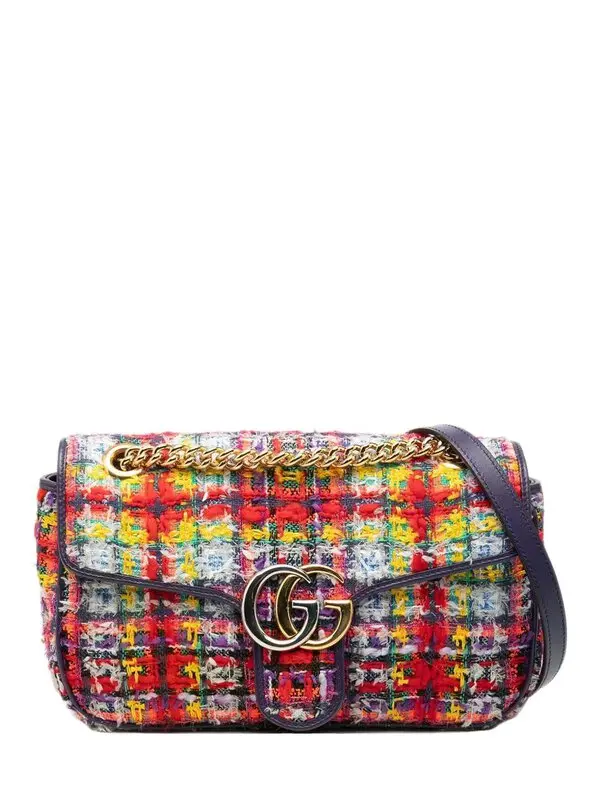 Gucci Gg Marmont Tweed Shoulder Bag - Multicolour