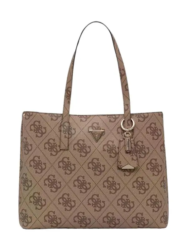 Guess Meridian Monogram Tote Bag - Brown