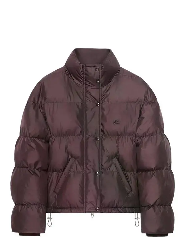 COURREGES Cropped Puffer Jacket With High Neck - Red