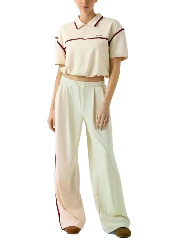 Guess Side-stripe Wide Leg Track Pants - Neutrals