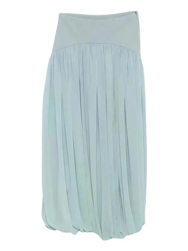 ABADIA Suri Pleated Midi Skirt - Blue