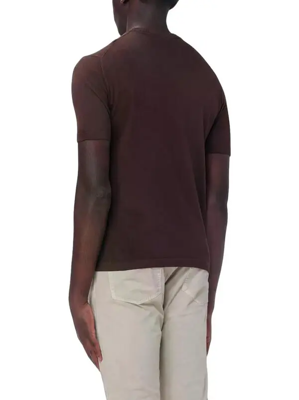 BROOKSFIELD Short Sleeve Cotton T-shirt - Brown