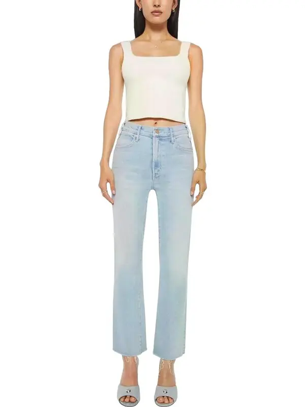 MOTHER The Hustler Ankle Fray Bootcut Jeans - Blue