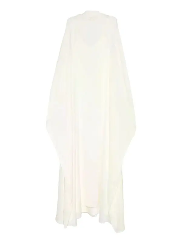 ABADIA Sheer Pleated Kaftan - Neutrals