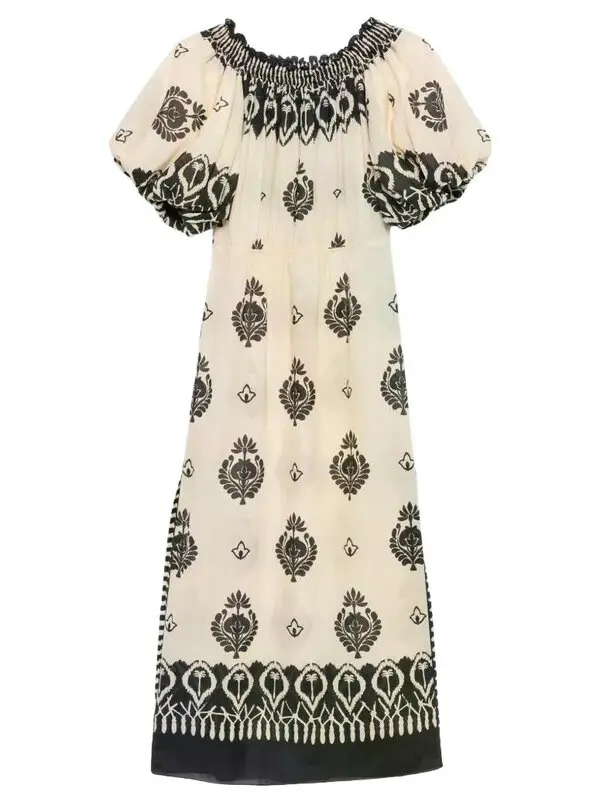 Johanna Ortiz Off-shoulder Midi Dress - Neutrals