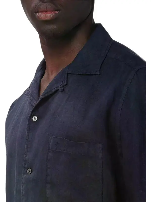 BROOKSFIELD Linen Bowling Shirt - Blue